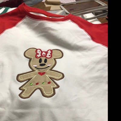 Minnie Mouse Gingerbread Cookie Applique Digital Embroidery Machine ...