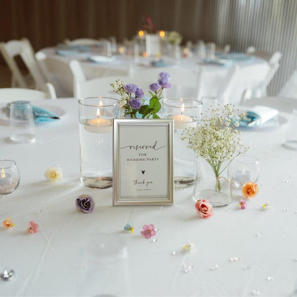 Reserved Signs for Wedding Tables, Reserved for Family Sign, Minimalist ...