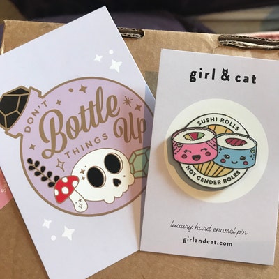 Sushi Rolls Not Gender Roles Enamel Pin Intersectional Feminist Pin ...