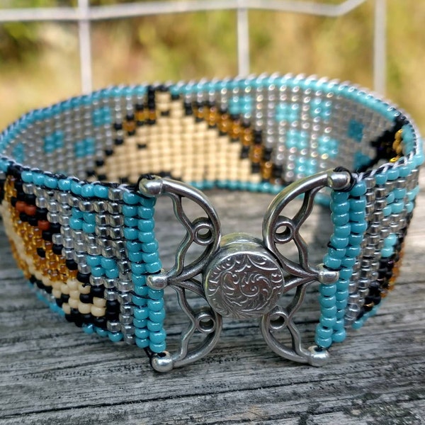 Native Inspired Bead Loom Pattern - Bear Paw Loom Bracelet Pattern - Etsy