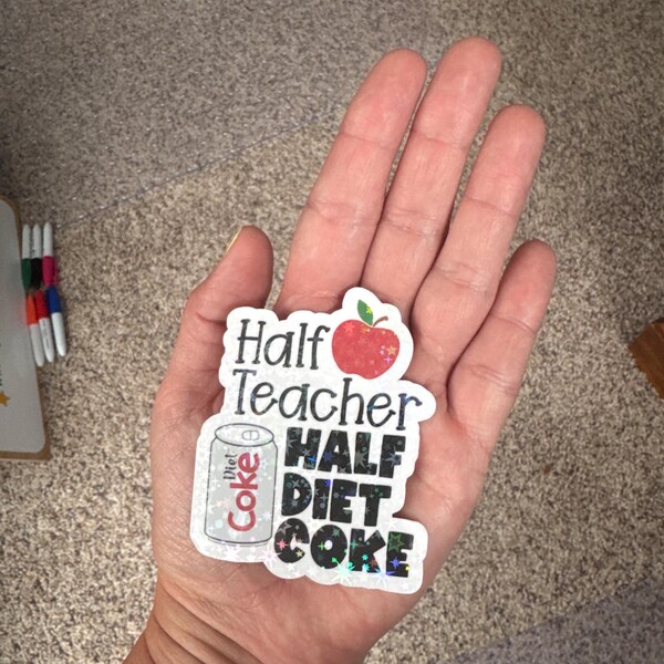First Grade Teacher Sticker | Sparkly Holographic Teacher Sticker ...