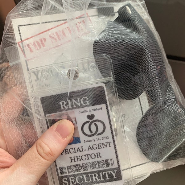 Ring Security ID Badge Set With Sunglasses - Wedding Ring Bearer ...