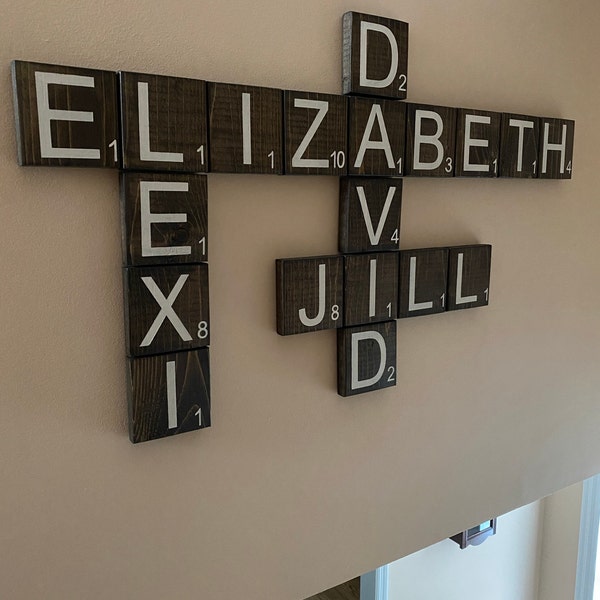 Scrabble Tile Wall Art / Scrabble Tiles / CUSTOM Colors/ 3.5"x3.5 ...