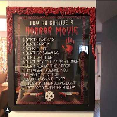 How to Survive A Horror Movie Horror Cross Stitch Pattern Gothic ...