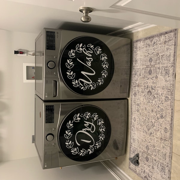 Laundry Room Decor "wash" "dry" Vinyl Decals, Washing Machines and ...