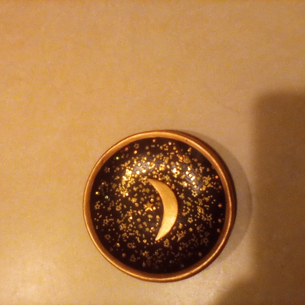 MOON TRINKET DISH, Crescent Moon Ring Dish, Starry Night Moon Dish ...