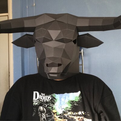 Bull 2 Mask, Buffalo 2 Mask Paper Craft, Digital Template, Origami, PDF ...
