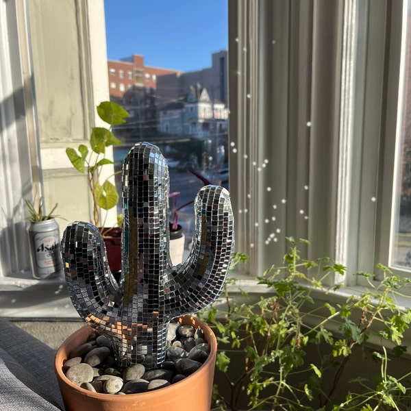 Disco Cactus - Disco Ball Cactus Saguaro Sculpture Statue Figurine ...