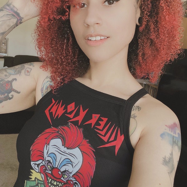 Graphic Black Halter, Crop Top, Horror Tops. - Etsy