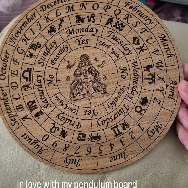 Wooden Pendulum Spiritual Dowsing Board - Laser Engraved - Veneered ...