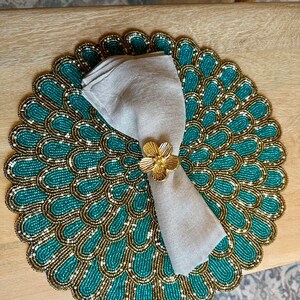 Handmade Table Runner, Lemon and Leaves Beaded Runner Floral ...