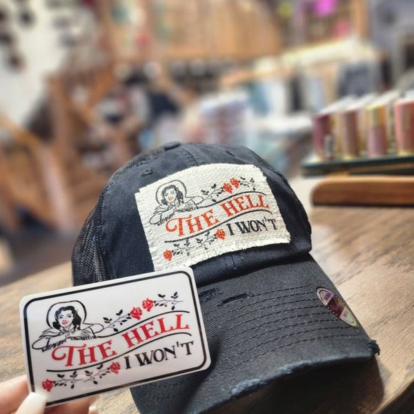 Black Trucker Hat: Take a Hike Print, High Profile Rope Cap - Etsy