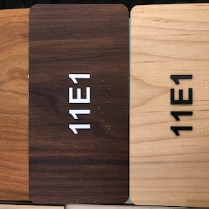 ADA Compliant Sleek Wooden Bathroom Sign With Raised Letters and ...