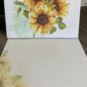 Watercolor Vintage Sunflower Floral Notecards 12 Note Card Gift Set ...