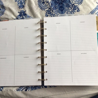 Undated Monthly Planner Printable Split Page Layout 7 x 9.25 HP Classic ...