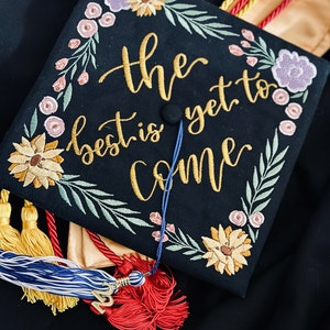 Embroidered Graduation Cap Topper Lemon Graduation Cap - Etsy