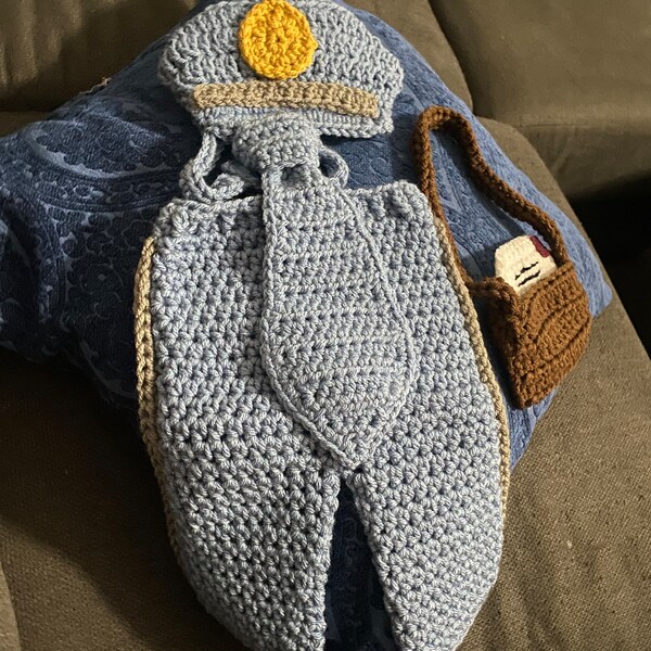Crochet Mailman Newborn Photography Prop/post Office Worker Photo Prop ...