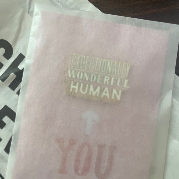 Exceptionally Wonderful Human Enamel Pin | Feel-good Slogan Lapel Pin ...