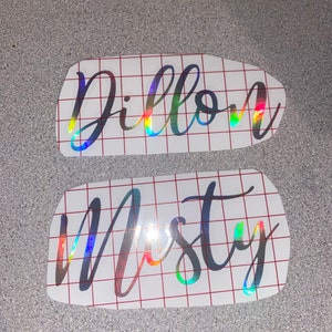 Gold Chrome Custom Name Decal Name Sticker Personalized - Etsy