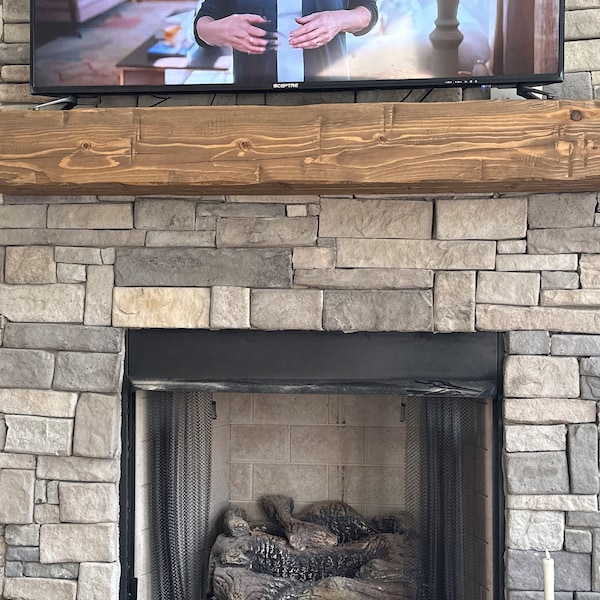 Farmhouse Wood Barn Beam Mantel 8x8 - Etsy
