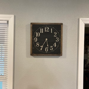 18 Inch Clock, Wooden Clock,farmhouse Decor, Large Wall Clock, Rustic ...