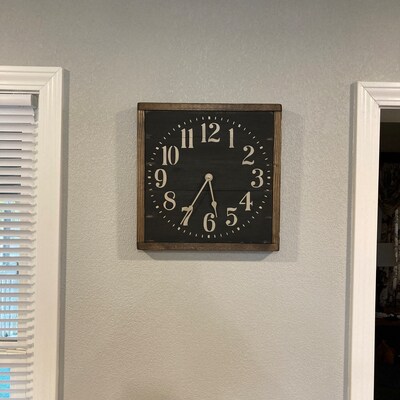 18 Inch Clock, Wooden Clock,farmhouse Decor, Large Wall Clock, Rustic ...