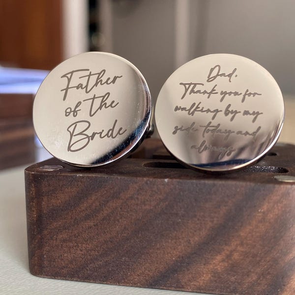Father of the Bride Gif, Personalized Wedding Cufflinks, Father of ...