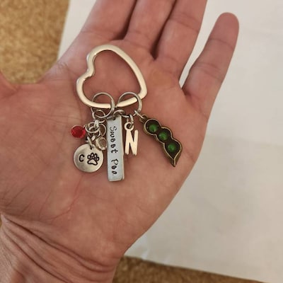 EYE CHART & GLASSES Keychain Personalized With Initial Charm ...