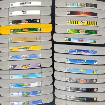 N64 half Width End Labels Entire US Library Variants Player's Choice ...