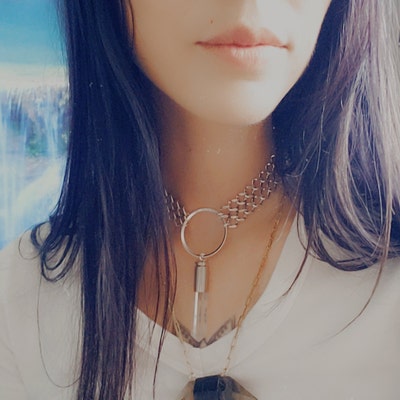 Obsidian Triple Layered Coin Necklace - Etsy