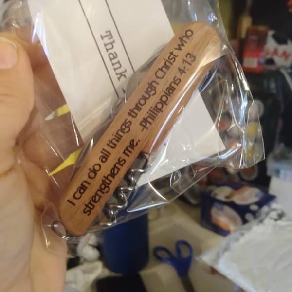 Laser Engraved Bible Verse Pocket Knife – Redwood Handle - Etsy