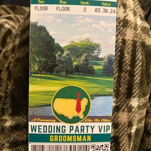 Groomsmen Proposal Ticket Golf, Personalized Masters Groomsmen Gift ...