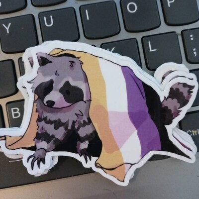 Pride Raccoon Stickers Cute Animal Stickers Water Resistant Glossy ...