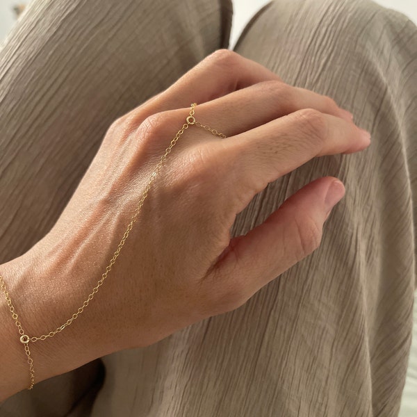 Simple Hand Chain Bracelets in 14K Gold Filled and Sterling Silver ...