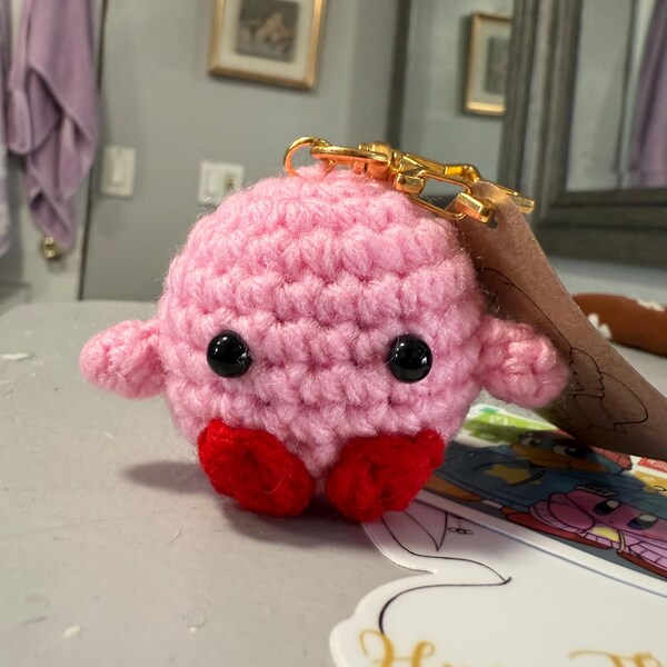 Crochet Cherry Keychain | Key Charm | Purse Charm | Plush | Fruit ...