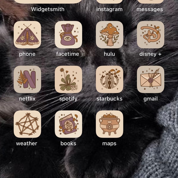 Witch Ios 14 Icons Witchcraft App Icons Pack Witchy Instagram Highlight ...