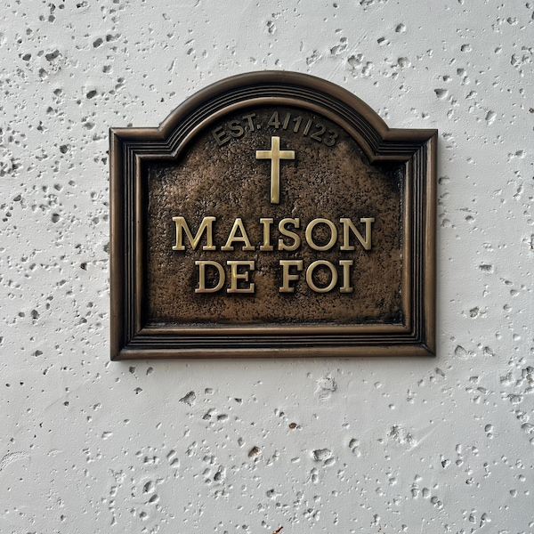 Floral Roses Garden House Sign, House Name Sign in Cold Cast Bronze and ...
