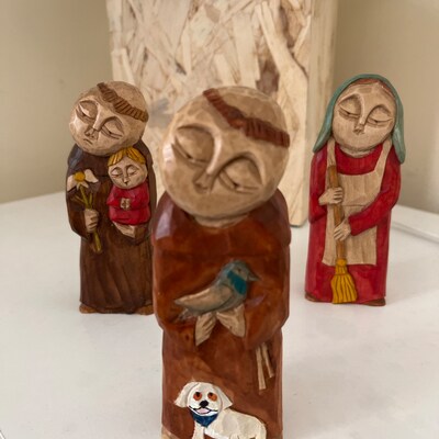 SAINT ANTHONY Handcrafted Wooden Sculpture - Etsy