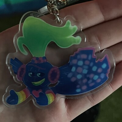 KEYCHAIN Trolls Band Together Brozone Floyd Singing 7cm, Clear Acrylic ...