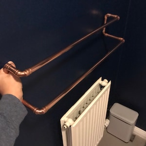 Copper Pipe Double Towel Rail Handmade - Etsy UK