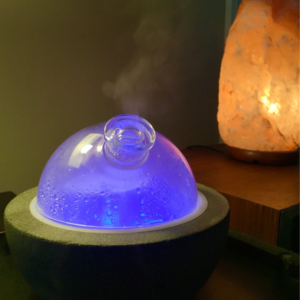 Black Ash Luna | Glass Dome & Speckled Concrete Diffuser | Essential ...