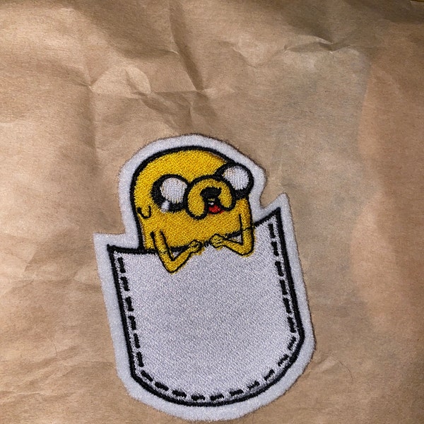Jake the Dog in a Pocket - Adventure Time Iron on Patch - Etsy