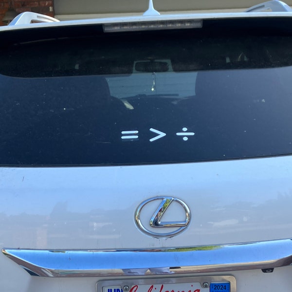 Equality Car Decal | = > ÷ Sticker | Equality is Greater Than Division ...