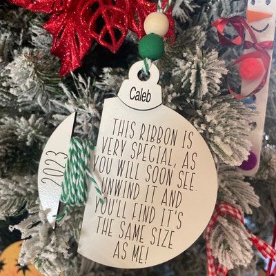 READY TO SHIP Height Ribbon Christmas Ornament Keepsake Height Ornament ...