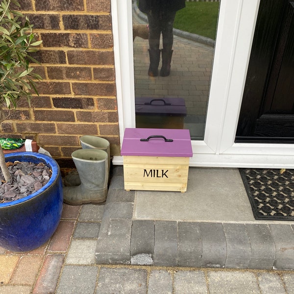 Doorstep Wood Milk Box. Porch Milk Storage Box. Milk Bottle Boxes ...
