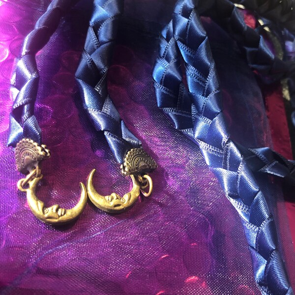 Divinity Braid Black Wiccan Bronze Sun & Moon Wedding Handfasting Cord ...