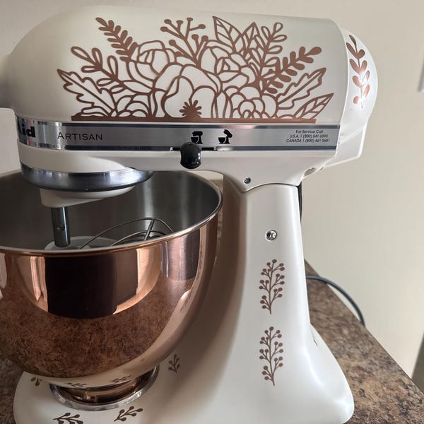 Floral Inspired Design Kitchenaid Mixer Decal Sticker| Kitchen Mixer ...