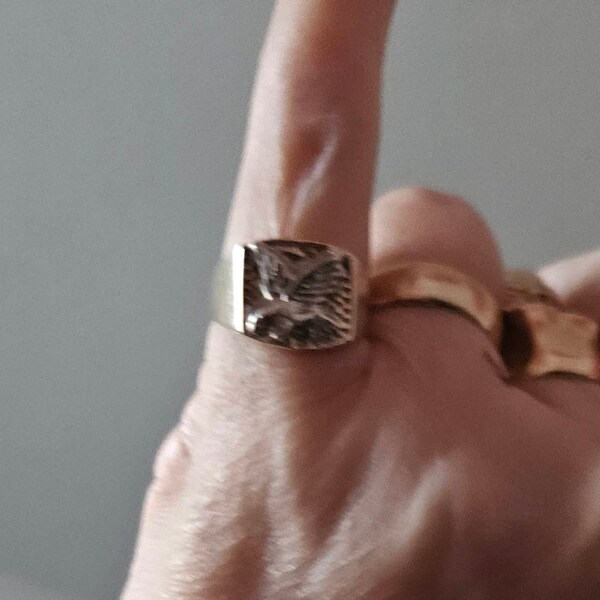 Signet Ring, Gold Signet Ring, Men Signet Ring, Initials Ring ...