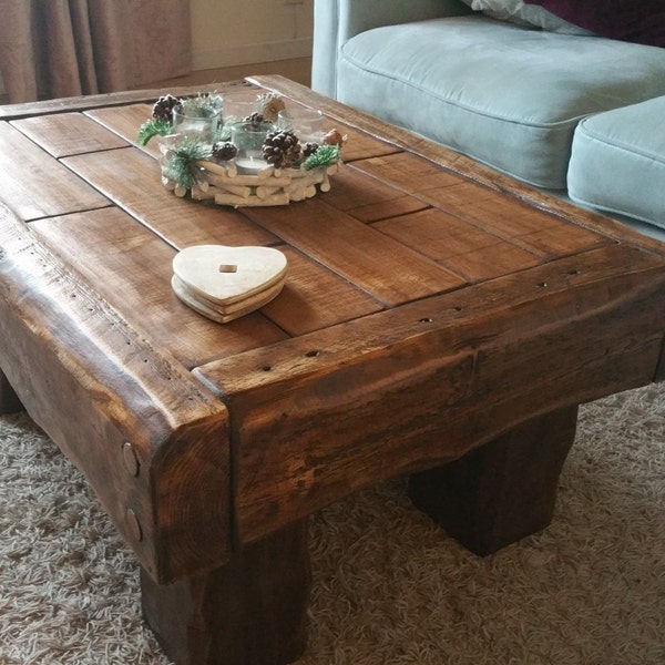 Handmade Coffee Table Made From Reclaimed Hardwood. Rustic - Etsy UK