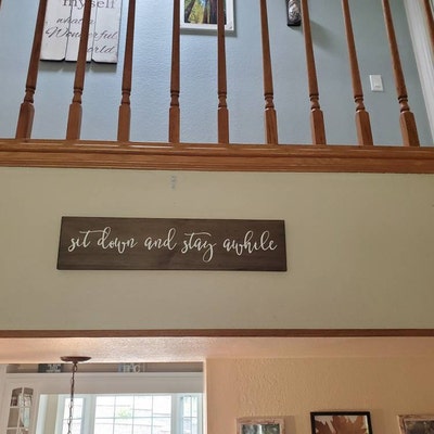 Sit Down and Stay Awhile Porch Sign, Wood Signs, Wooden Signs, Wood ...
